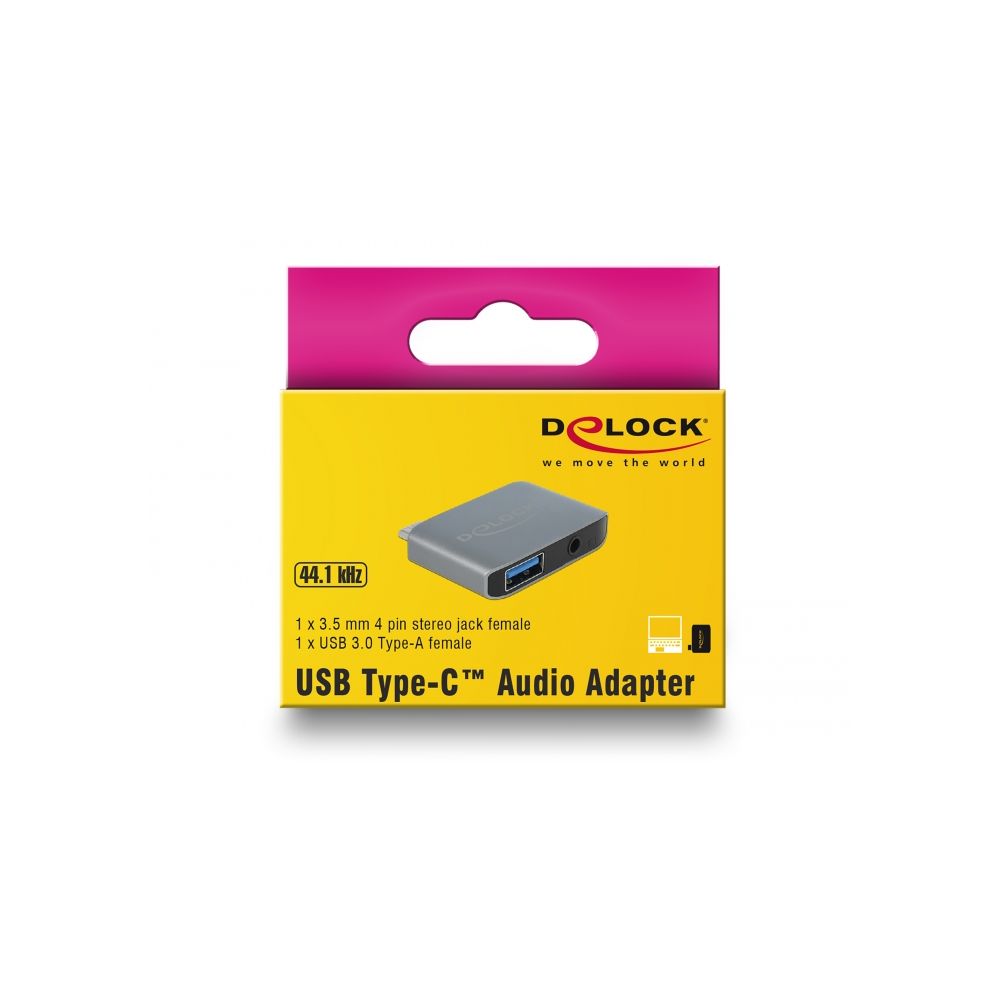 Adapter DELOCK, USB-C (M) na 3.5mm (Ž), sivi | Links